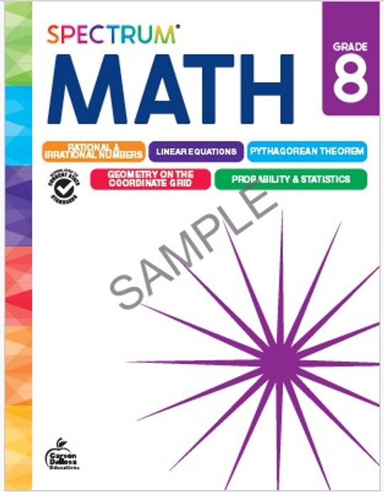 Spectrum Math Workbook Grade 8 - Corner Bookstore