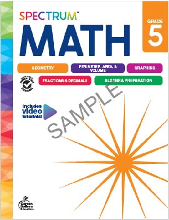 Spectrum Math Workbook Grade 5 - Corner Bookstore